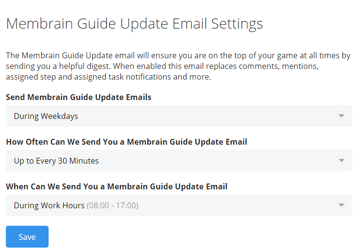 Membrain Help Center - Getting Started with Membrain - My Settings