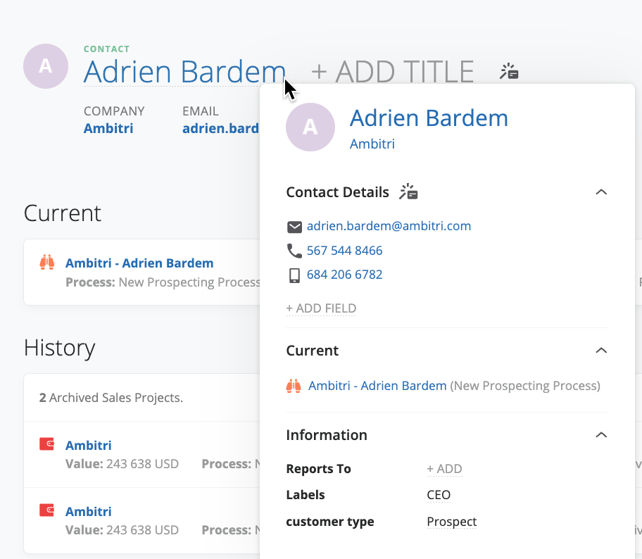 Membrain Help Center - CRM - Managing Contacts