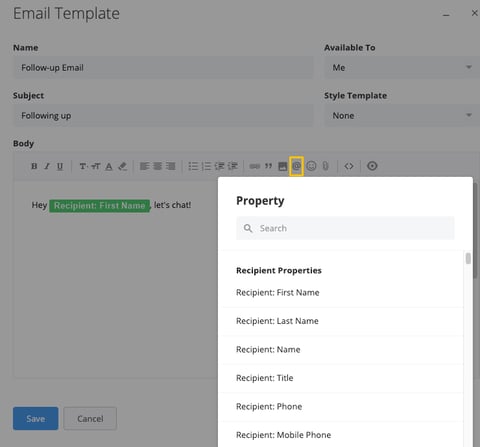 Membrain Help Center - CRM - Email Templates