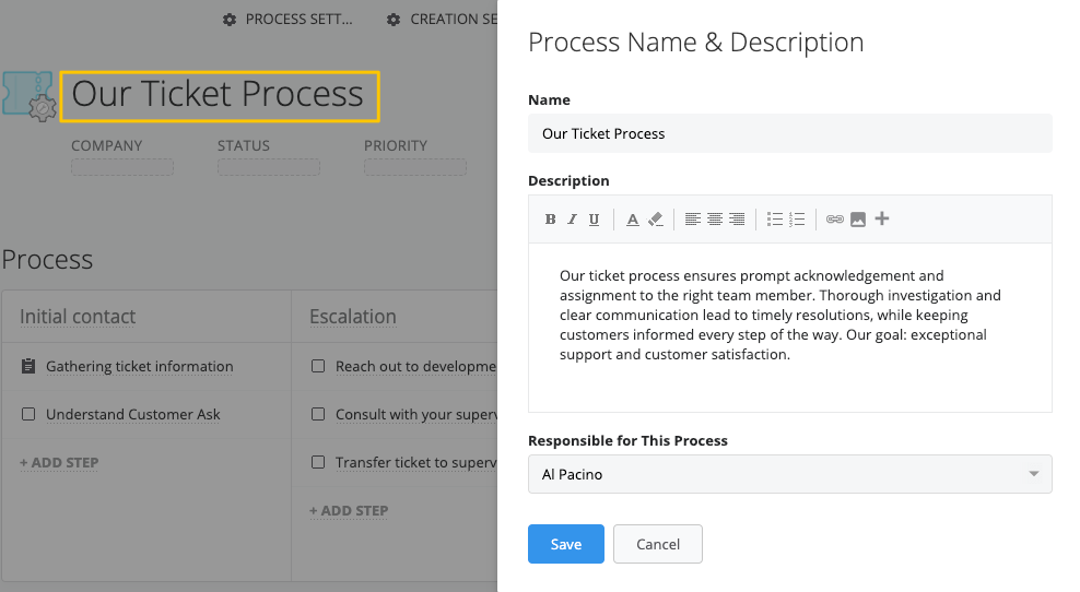 Membrain Help Center - Tickets - Building a Ticket Process