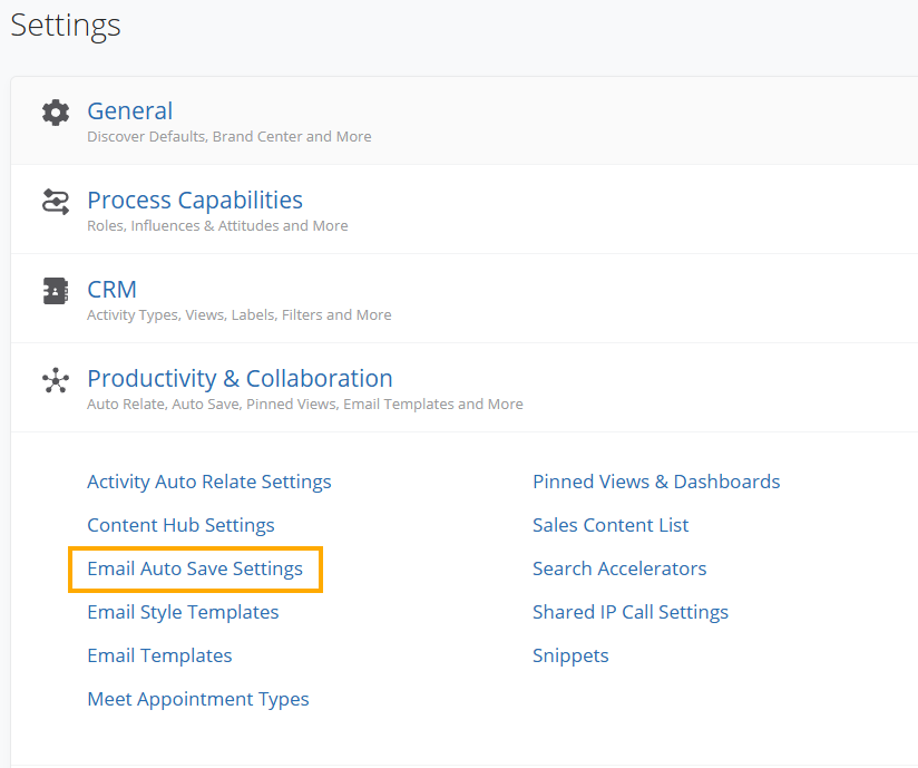 Help Center - CRM - Email - Autosave & Autorelate email and appointments