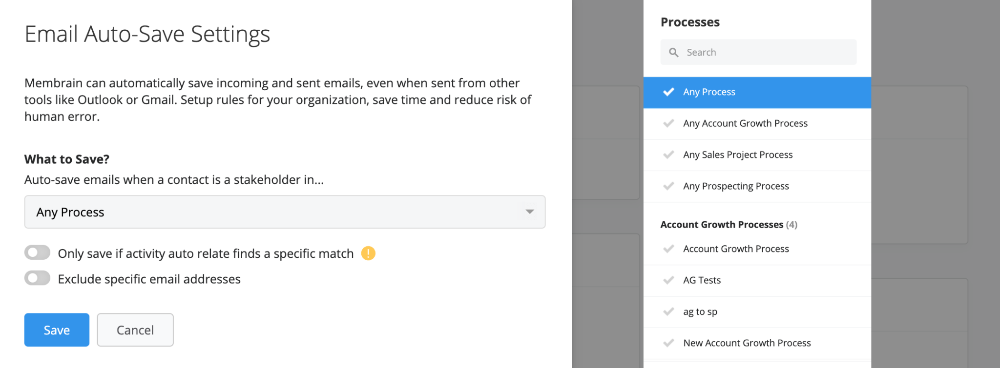 Help Center - CRM - Email - Autosave & Autorelate email and appointments
